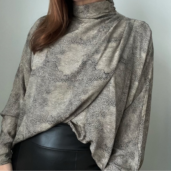 Vintage | Tops | Vintage Dominic Rompollo Silk Blouse In Snakeskin ...